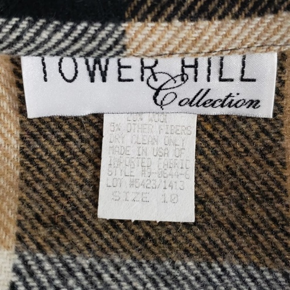 Tower Hill | Jackets & Coats | Vintage Brown Square Plaid Wool Blend ...